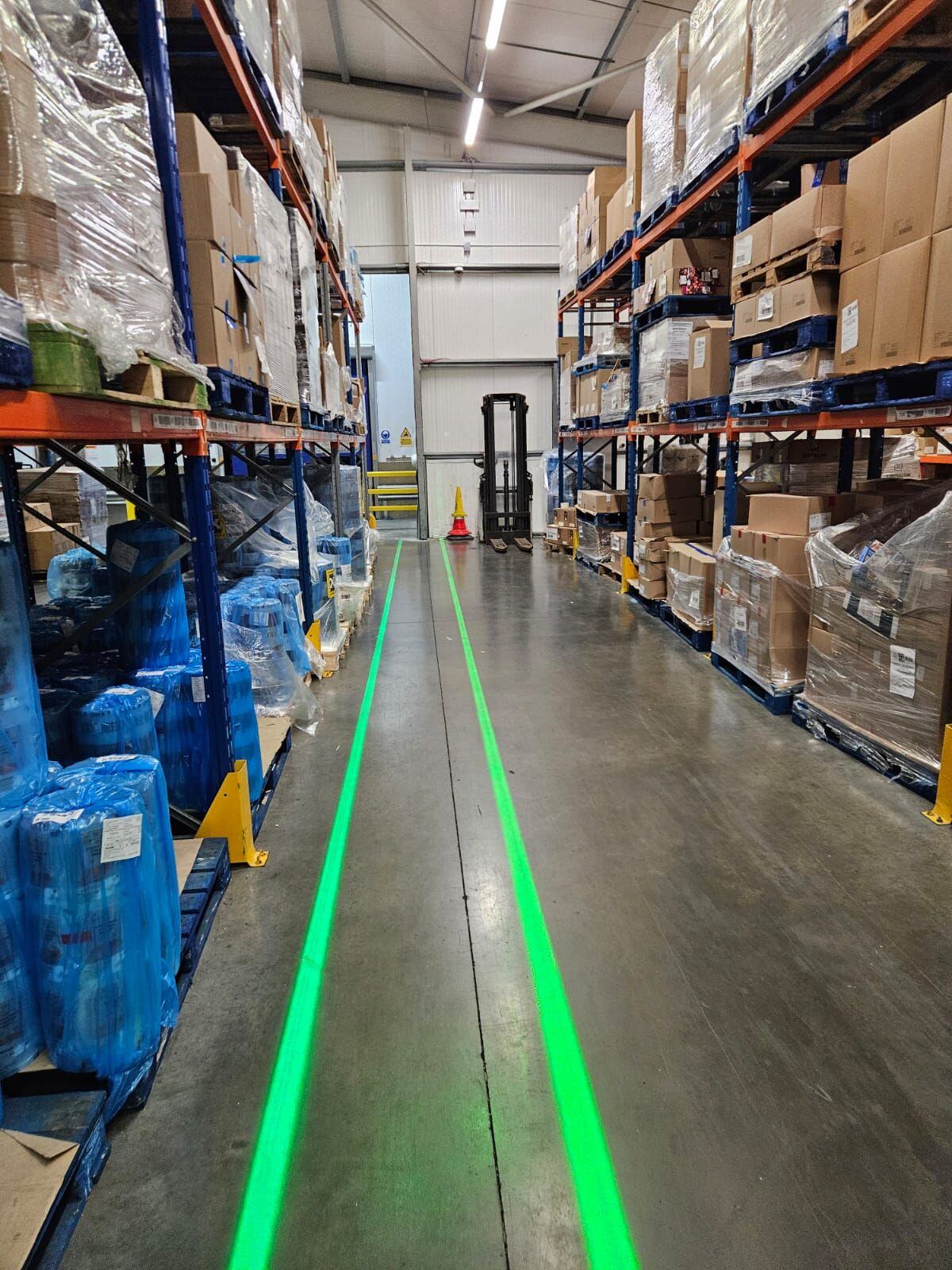 Laser lines vs. LED projected lines for warehouses—what's the best ...